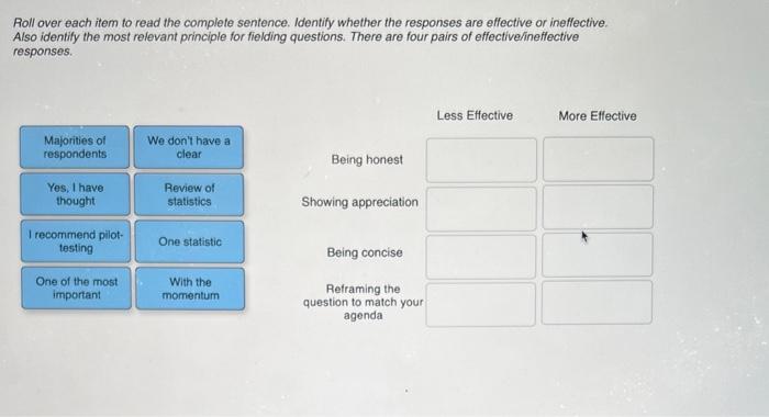 Roll over each item to read the complete sentence. | Chegg.com
