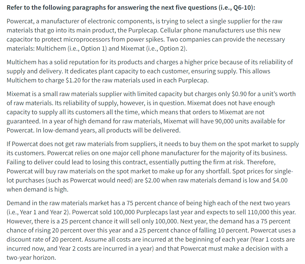 Solved Refer to the following paragraphs for answering the | Chegg.com