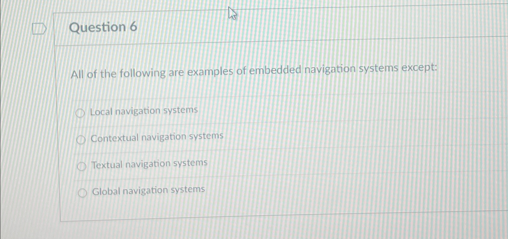 Solved Question 6All of the following are examples of | Chegg.com