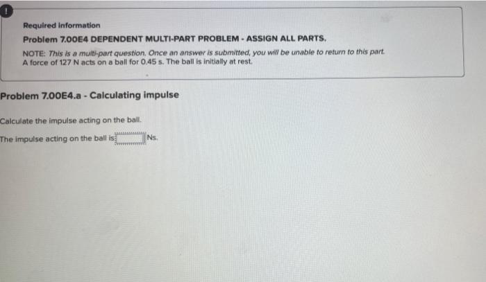 Solved 0 Required information Problem 7.00E4 DEPENDENT | Chegg.com