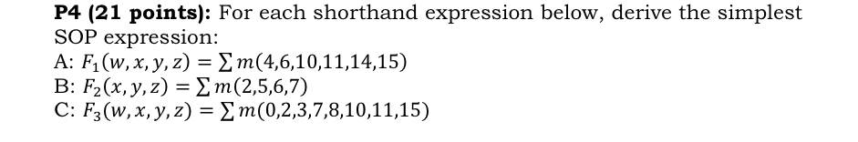 Solved P4 (21 ﻿points): For each shorthand expression below, | Chegg.com