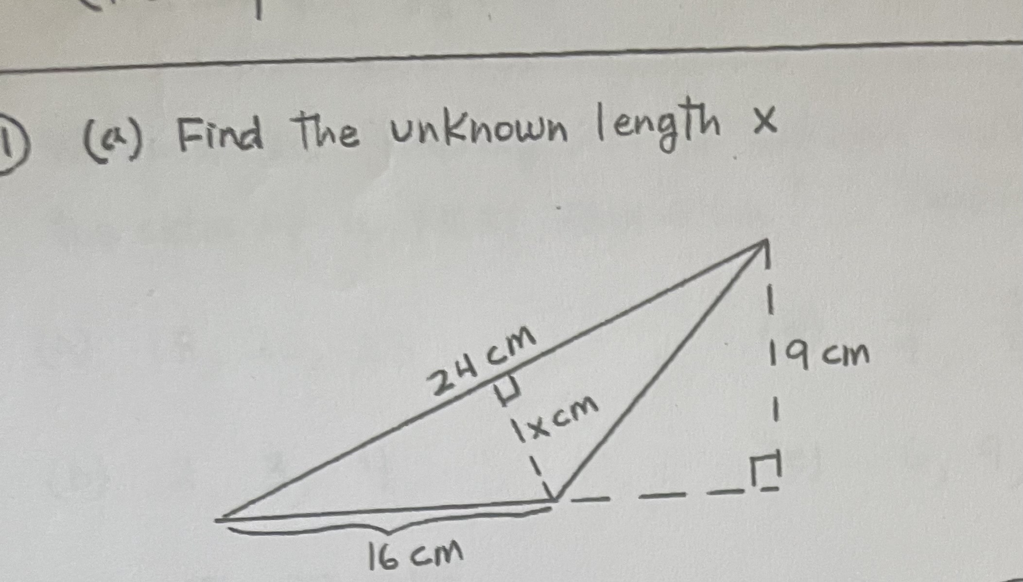 Solved (a) ﻿Find the unknown length x | Chegg.com