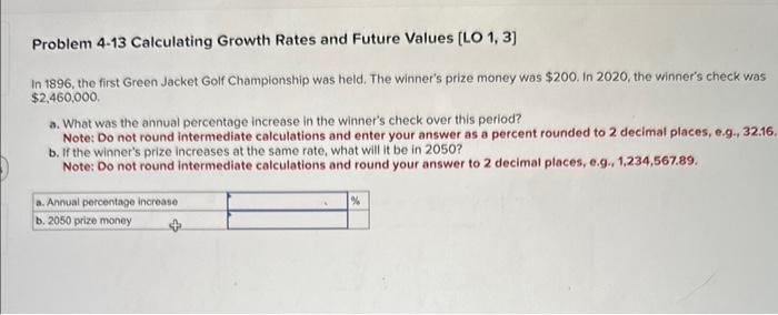 Solved Problem 4-13 Calculating Growth Rates and Future | Chegg.com