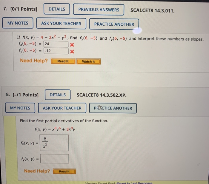 Solved 7. [0/1 Points) DETAILS PREVIOUS ANSWERS SCALCET8 | Chegg.com