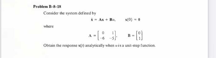 Solved Consider the system def ined by x˙=Ax+Bu,x(0)=0 where | Chegg.com