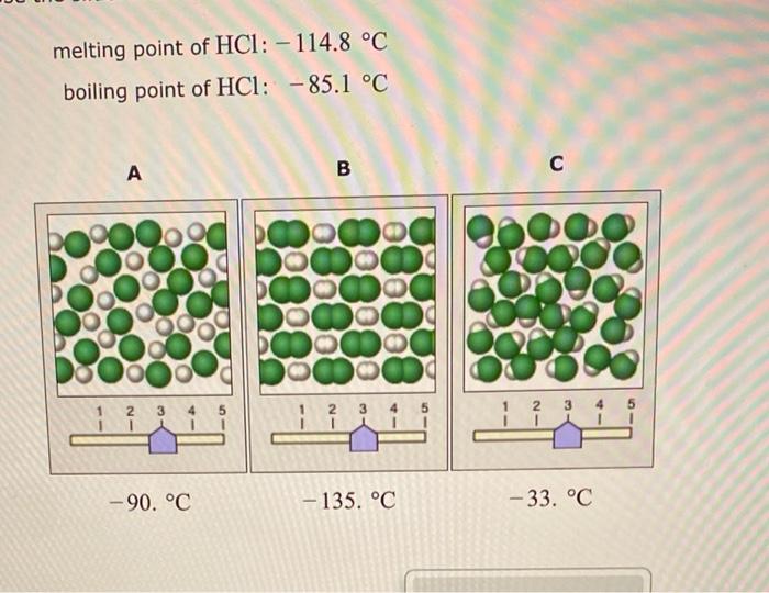 Solved melting point of HCl:−114.8∘C boiling point of | Chegg.com