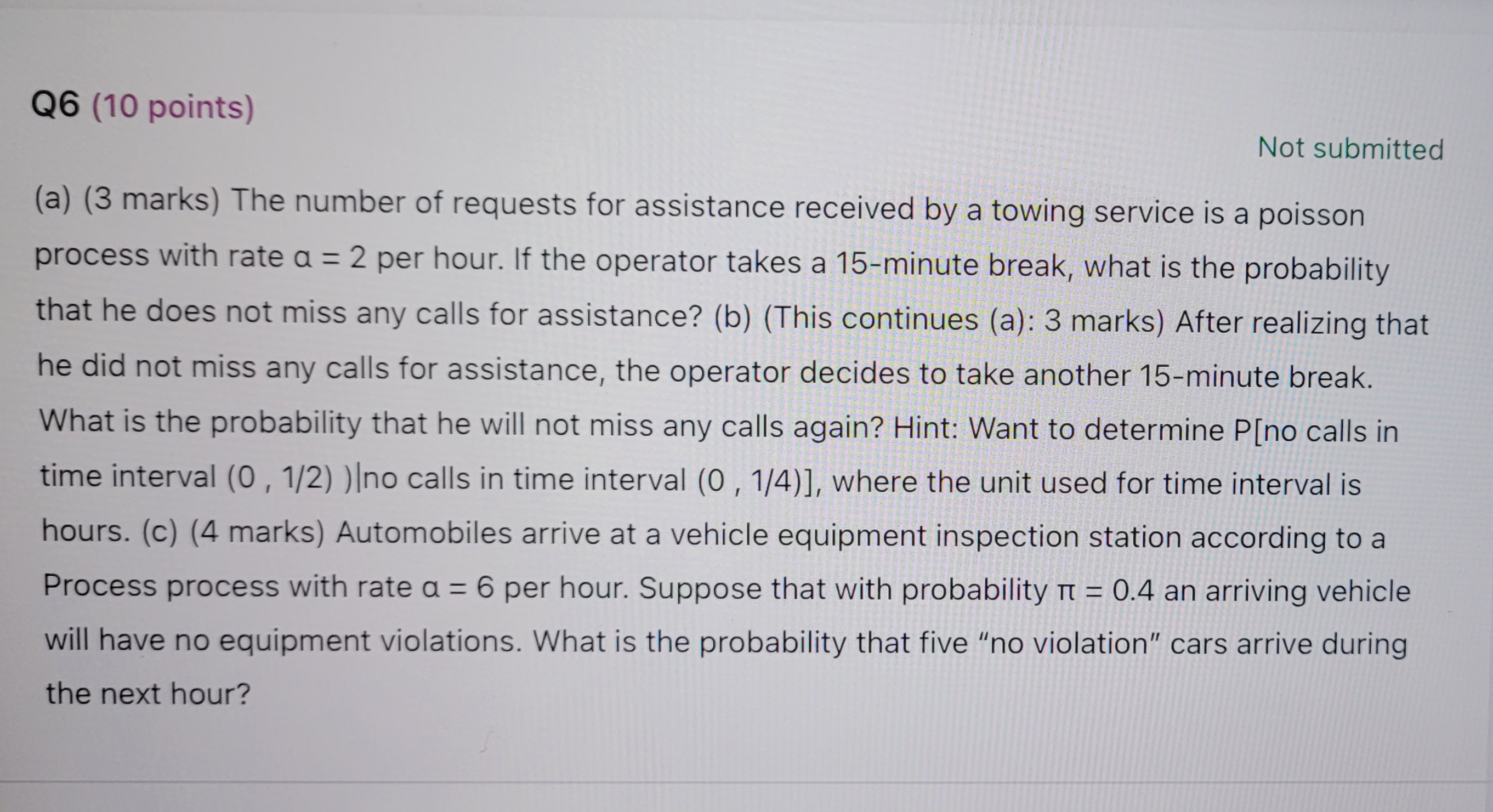 Solved Q6 (10 ﻿points)(a) (3 ﻿marks) ﻿The number of requests | Chegg.com