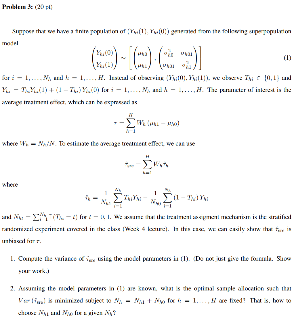 Solved Problem 3: (20pt)Suppose that we have a finite | Chegg.com