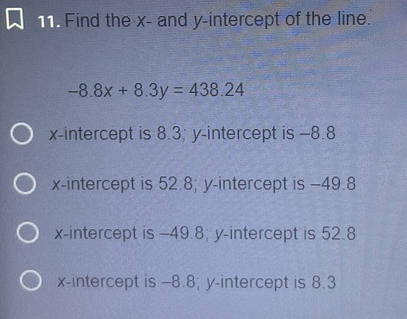 Solved Find the x-and y-intercept of the | Chegg.com