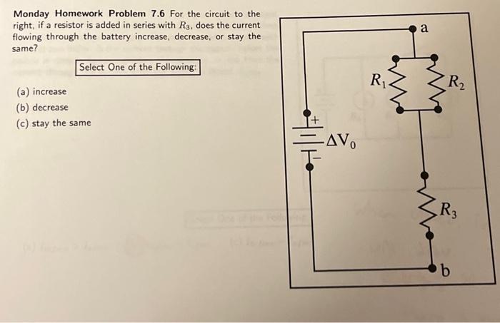 Solved Monday Homework Problem 7.6 For the circuit to the | Chegg.com
