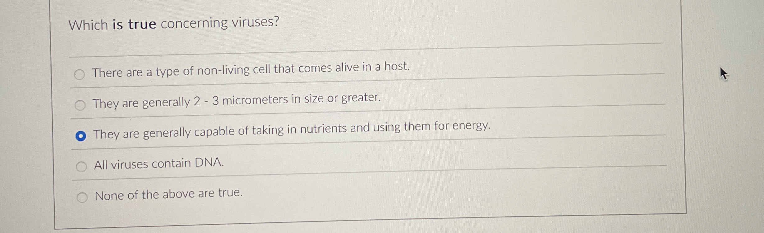 Solved Which is true concerning viruses?q,There are a type | Chegg.com