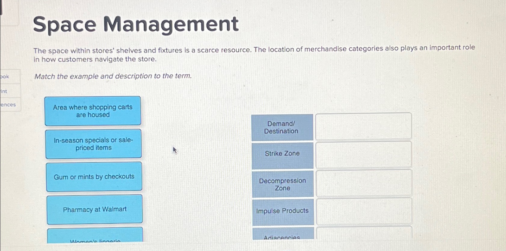 Solved Space ManagementThe space within stores' shelves and | Chegg.com