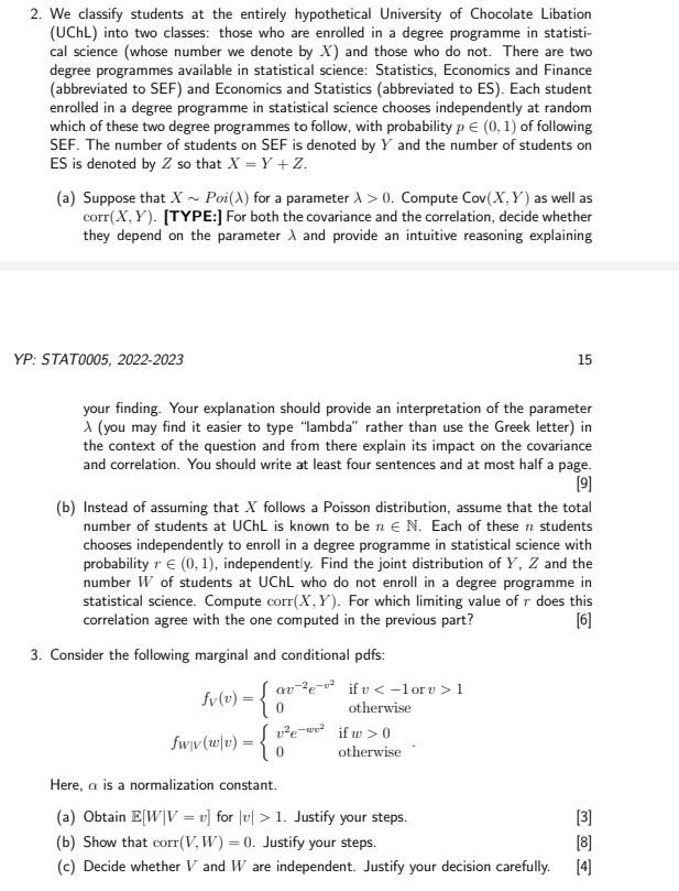 Solved 2. We classify students at the entirely hypothetical | Chegg.com