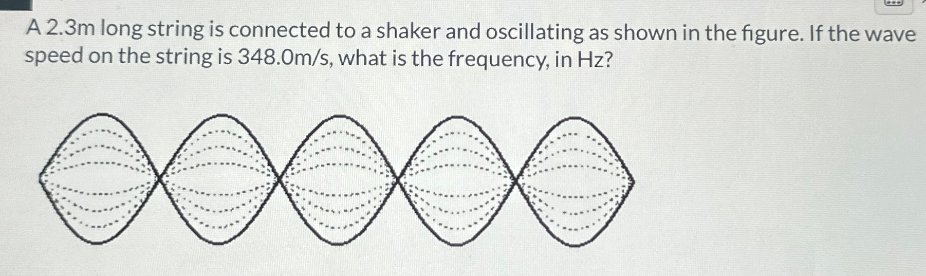 Solved A 2.3m ﻿long string is connected to a shaker and | Chegg.com