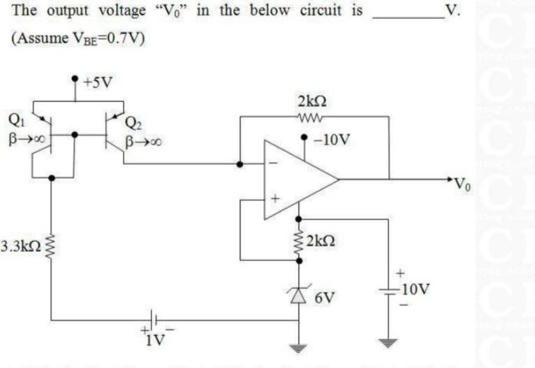 Solved The output voltage " V0 " in the below circuit is V. | Chegg.com