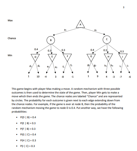 Solved 1. ﻿Determine the expectiminimax value for all nodes | Chegg.com