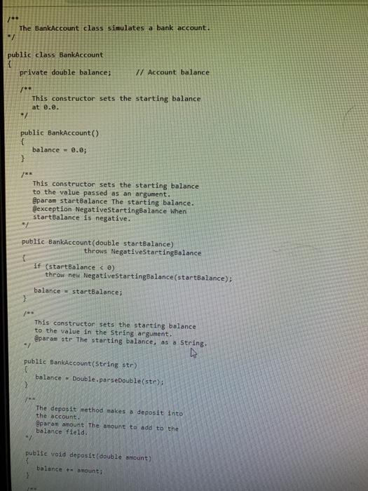 Solved Project called Account Test using BankAccount.java, | Chegg.com