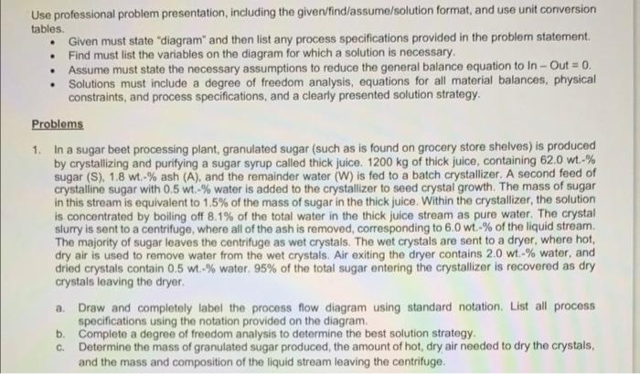 Solved Use professional problem presentation, including the | Chegg.com