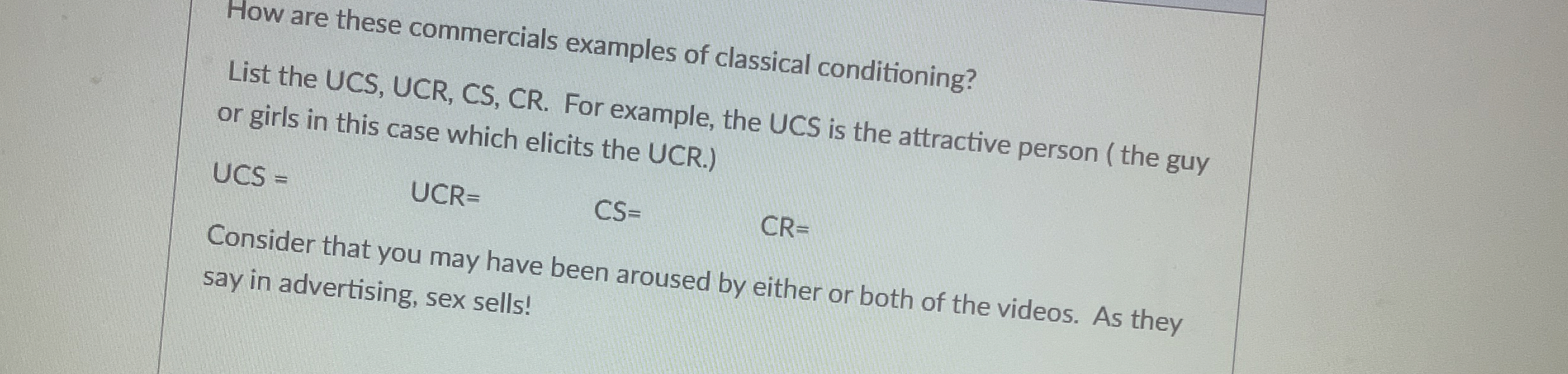 Solved How are these commercials examples of classical | Chegg.com