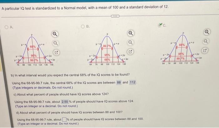 Solved A particular IQ test is standardized to a Normal | Chegg.com