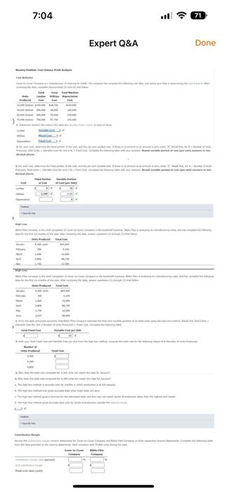 Solved 7:04 Expert Q\&A Done7:04 ,11 ≈71 Expert Q\&A Done | Chegg.com