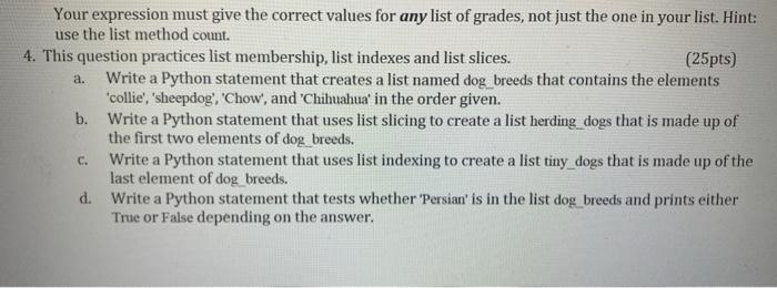 Solved 1. Write Python code that does the following: (25pts) | Chegg.com