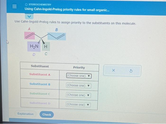 Solved Use Cahn Ingold Prelog Rules To Assign Priority To