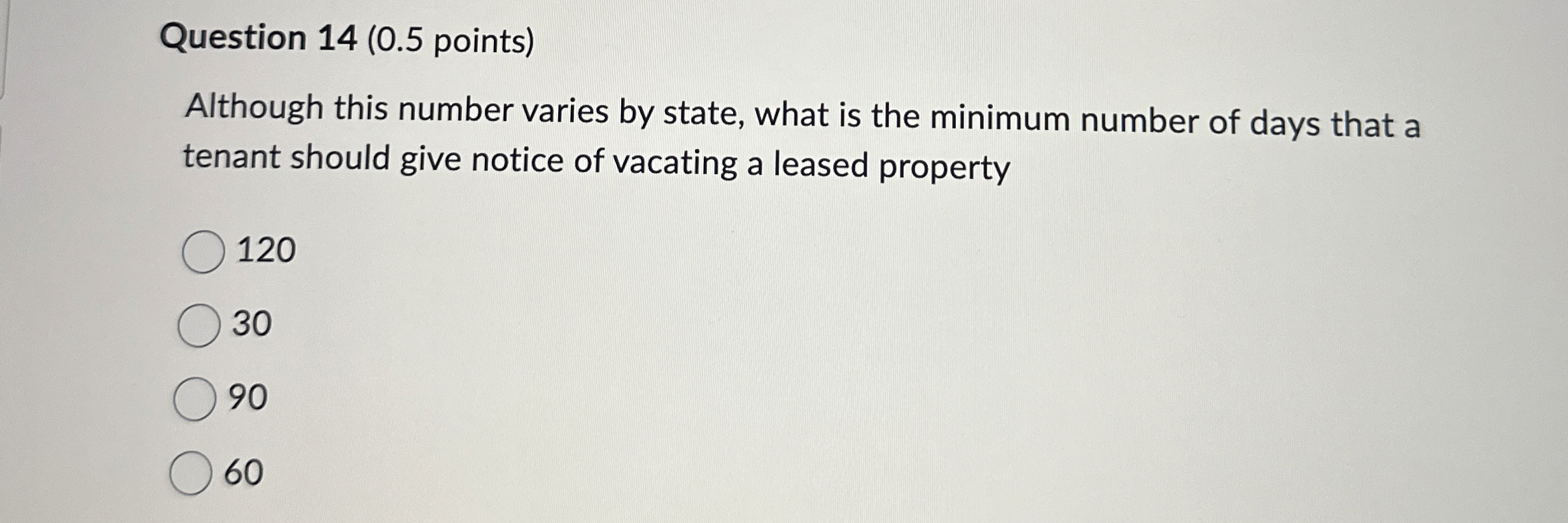 Solved Question 14 ( 0.5 ﻿points)Although this number varies | Chegg.com