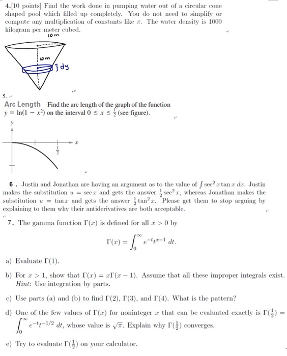 Solved 4.[10 points] Find the work done in pumping water out | Chegg.com