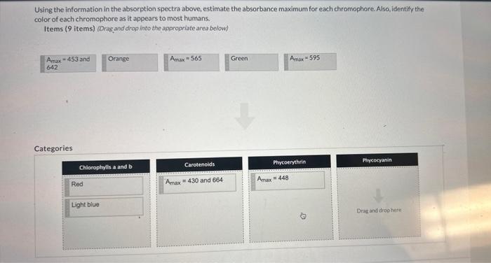 Using the information in the absorption spectra | Chegg.com