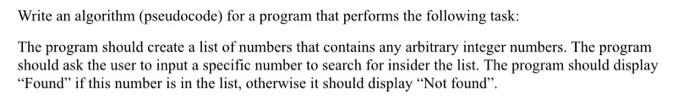 Solved Write an algorithm (pseudocode) for a program that | Chegg.com