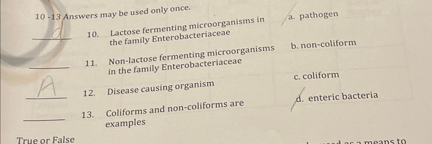 Solved 10-13 ﻿Answers may be used only once.10. ﻿Lactose | Chegg.com