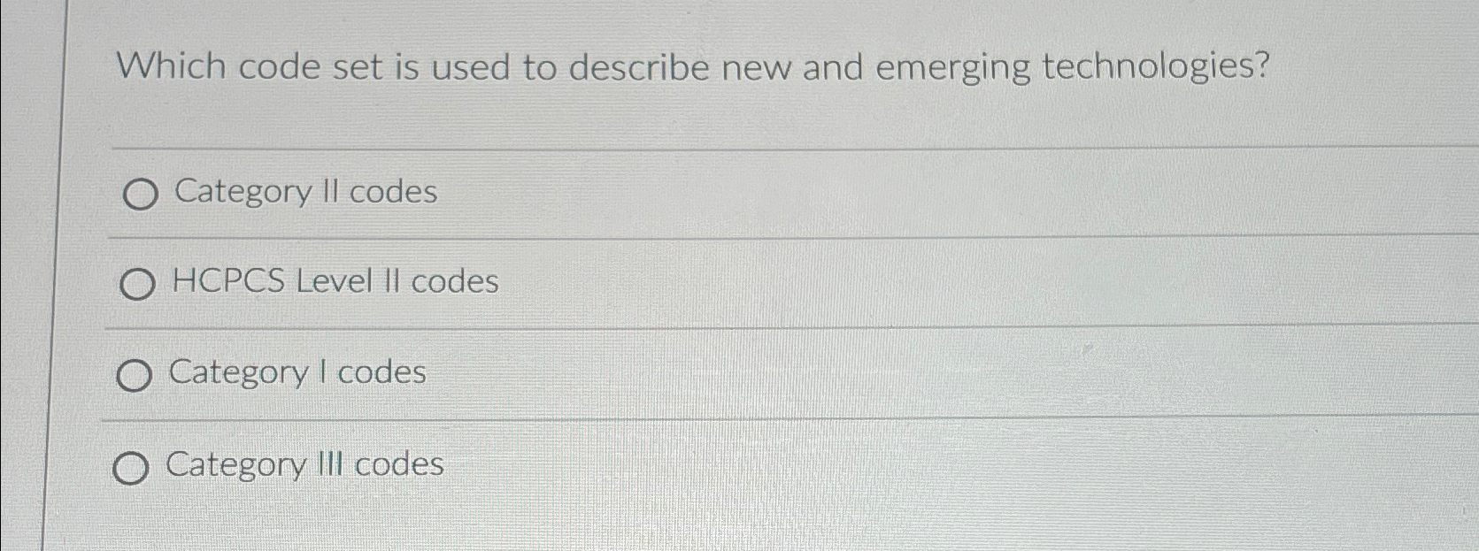 Solved Which code set is used to describe new and emerging | Chegg.com