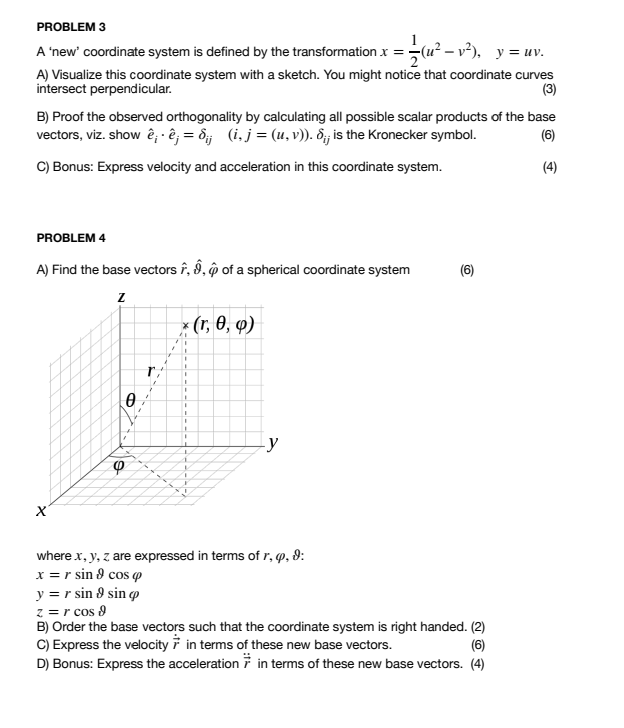 Solved PROBLEM 3A 'new' coordinate system is defined by the | Chegg.com