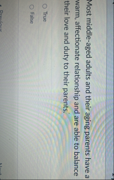 Solved Most middle-aged adults and their aging parents have | Chegg.com