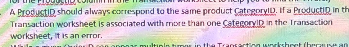 Solved A ProductiD should always correspond to the same | Chegg.com