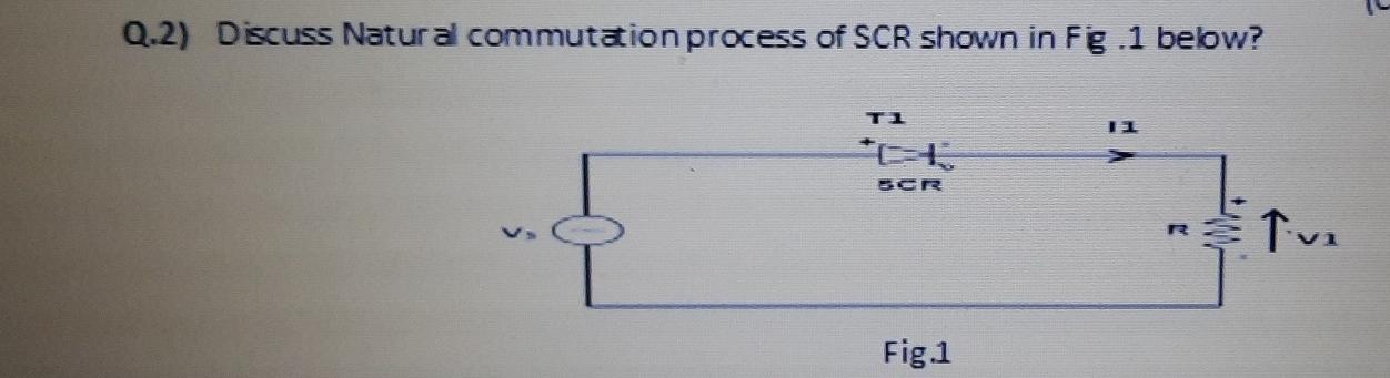Solved Q.2) Discuss Natural commutation process of SCR shown | Chegg.com