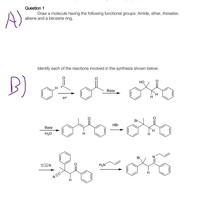 Solved Question 1 Draw a molecule having the following | Chegg.com