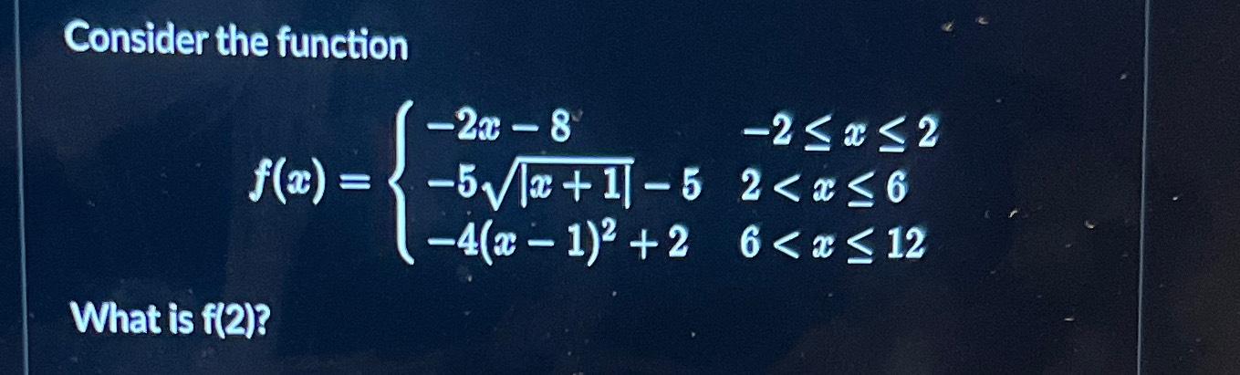 Solved Consider the functionf(2) | Chegg.com