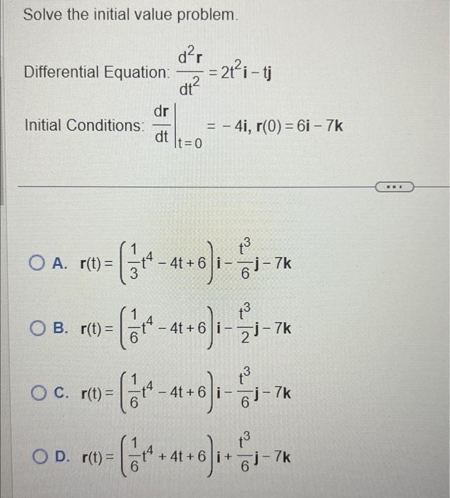 Solved Solve the initial value problem. Differential | Chegg.com