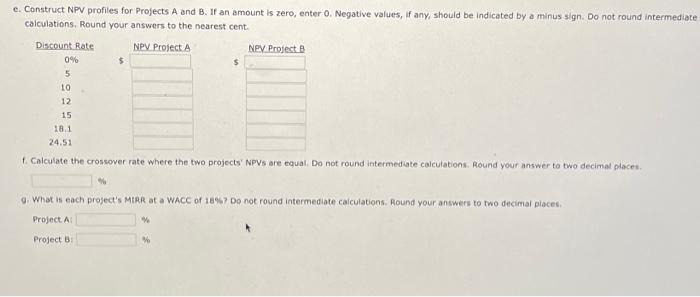 [Solved]: a. What is each project's NPV? Negative value