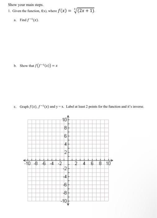 Solved Given the function, f(x), where f(x)=3(2x+1). a. Find | Chegg.com
