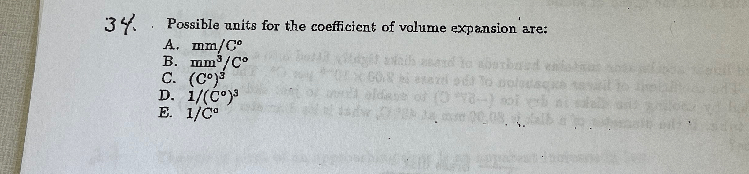 Solved Possible units for the coefficient of volume | Chegg.com