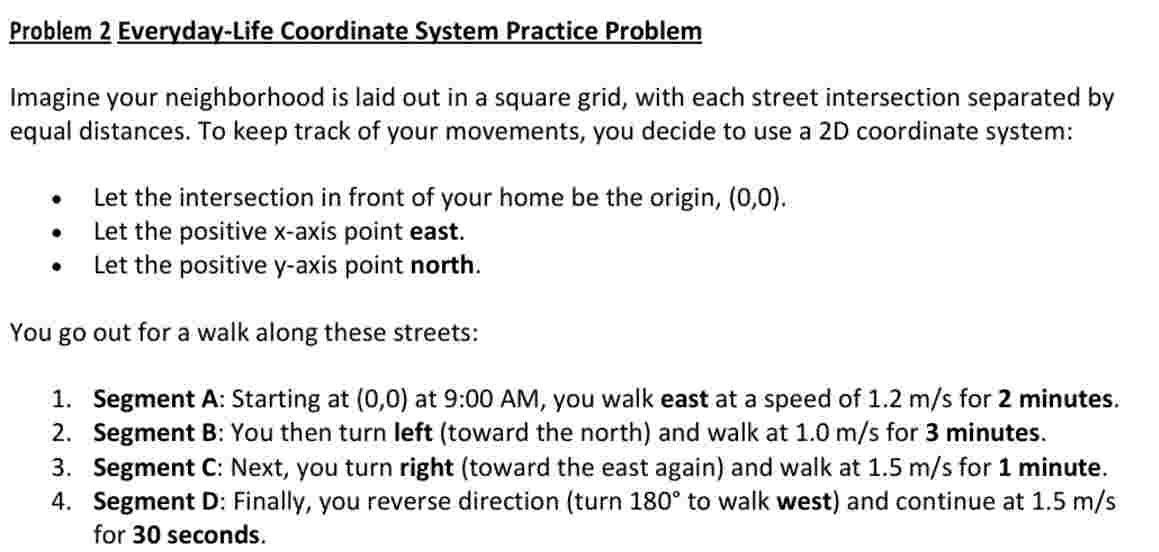 Solved Problem 2 ﻿Everyday-Life Coordinate System Practice | Chegg.com
