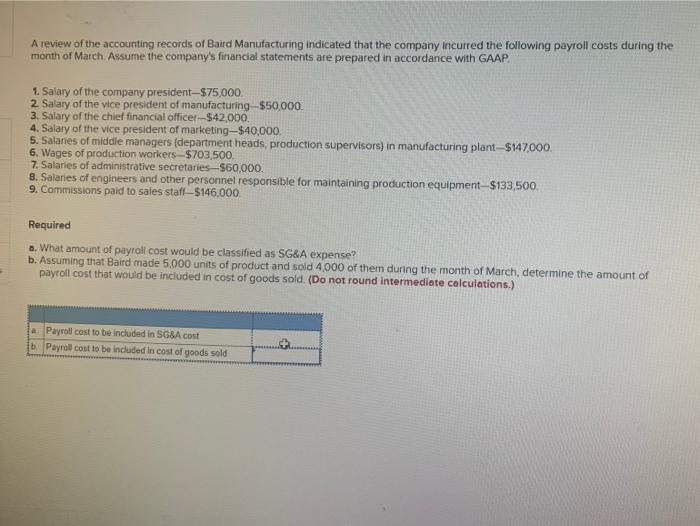 Solved A review of the accounting records of Baird | Chegg.com