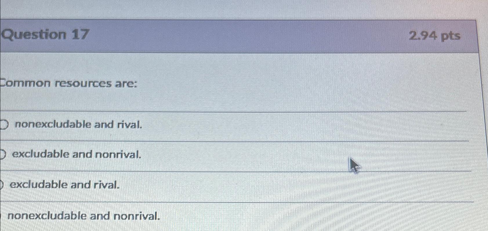 Solved Question 172.94 ﻿ptsCommon resources | Chegg.com