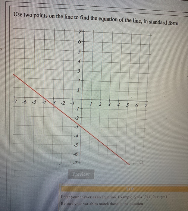 Solved Use two points on the line to find the equation of | Chegg.com