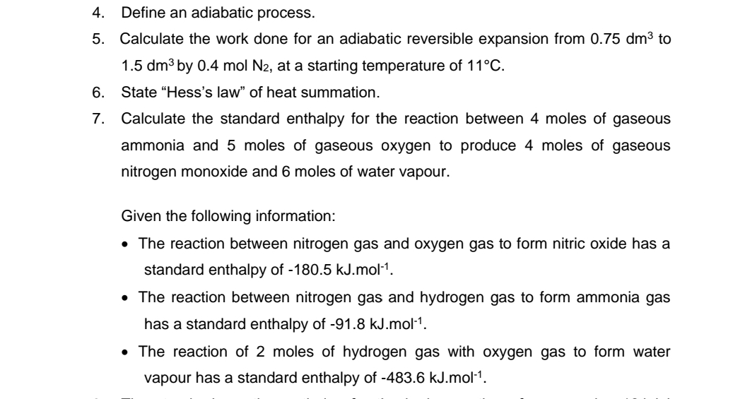 Solved Define an adiabatic process.Calculate the work done | Chegg.com