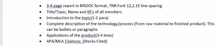 Solved 3-4 page report in MSDOC format, TNR Font 12,1.15 | Chegg.com