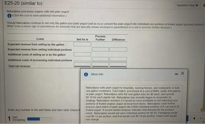 Solved E25-20 (similar to) Question Help Naturalplus | Chegg.com Solved E25-20 (similar to) Question Help Naturalplus | Chegg.com